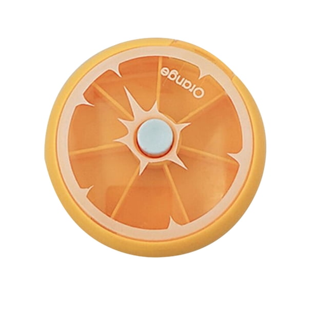 Fruit Print Mini Round Weekly Travel Pill Container Medicine Round ...
