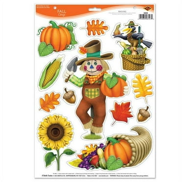 Cute Turkey Thanksgiving Window Cling Sheet - Walmart.com