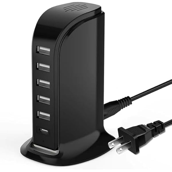 wonima44 USB Charging Station for Multiple Devices, 40W Multiport ...