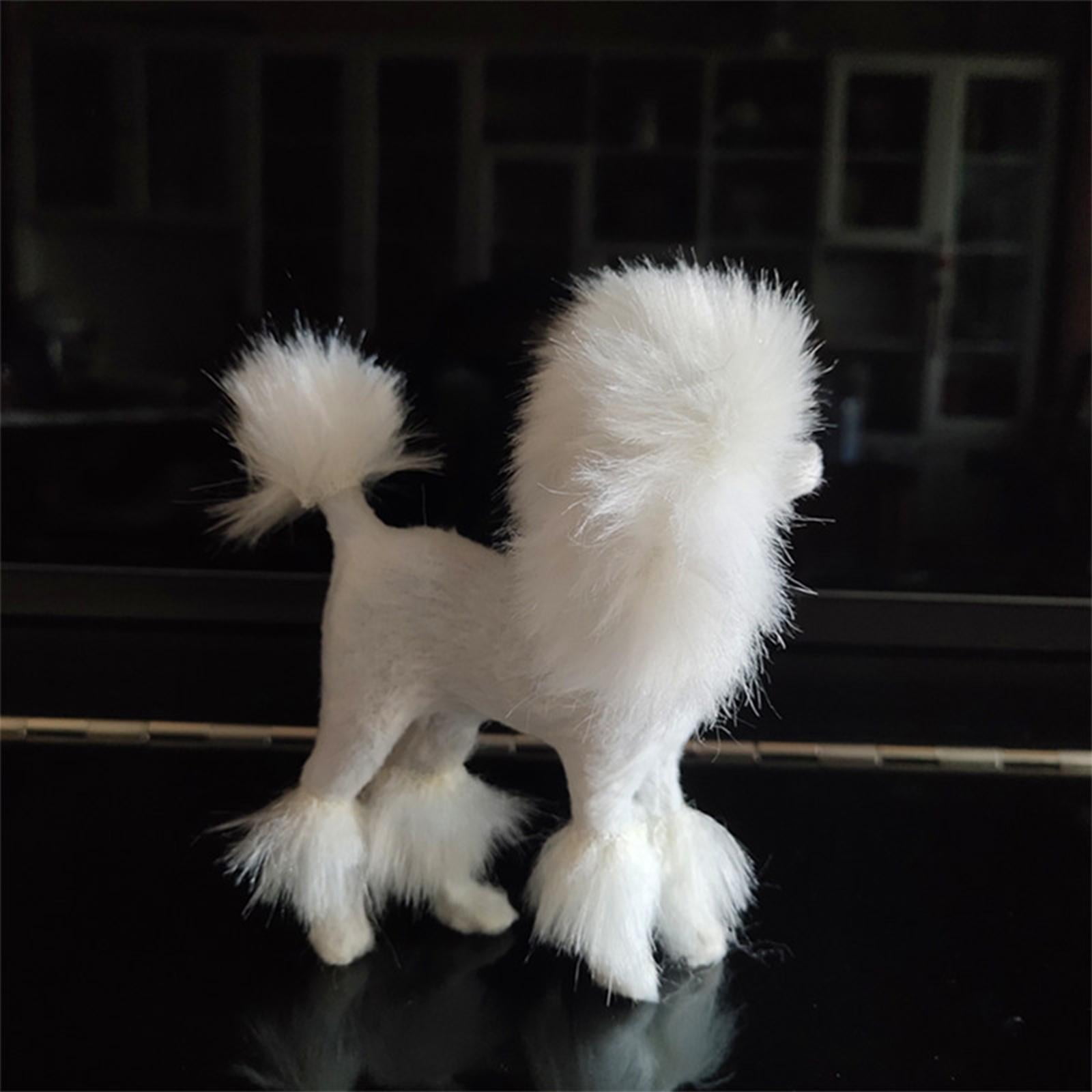 Realistic Poodle Statue Collectible Puppy Ornaments Animal Ornaments ...