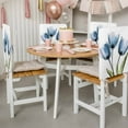 Blue Tulip Chair Back Covers Set of 4, Country Flower Pastoral Style ...