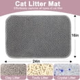 Cat Litter Mat, 16"×24" Double Layer Litter Trapping Mat, Waterproof ...