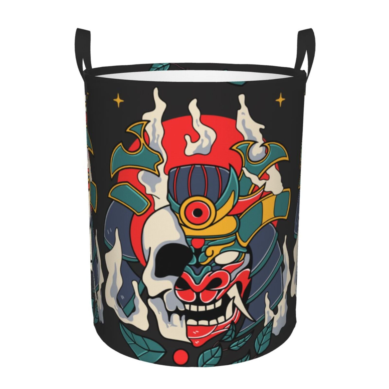 XMXT Collapsible Laundry Basket, Samurai Skull Pattern Waterproof ...