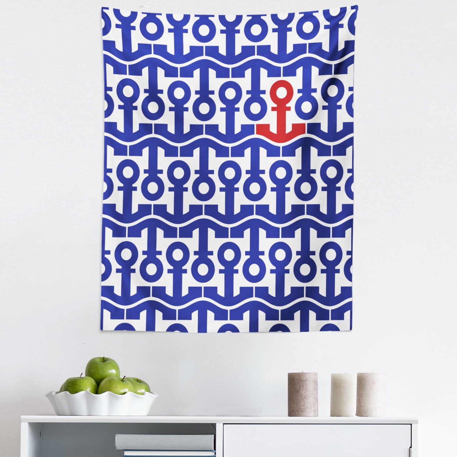Marine Tapestry, Marine Anchors Motif Ship Journey Sea Ocean Adventure ...