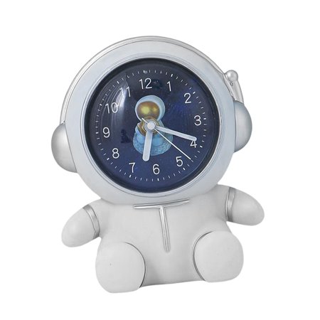 Cartoon Desk Clock Wake up Silent Astronaut Statue Desktop Sculpture ...