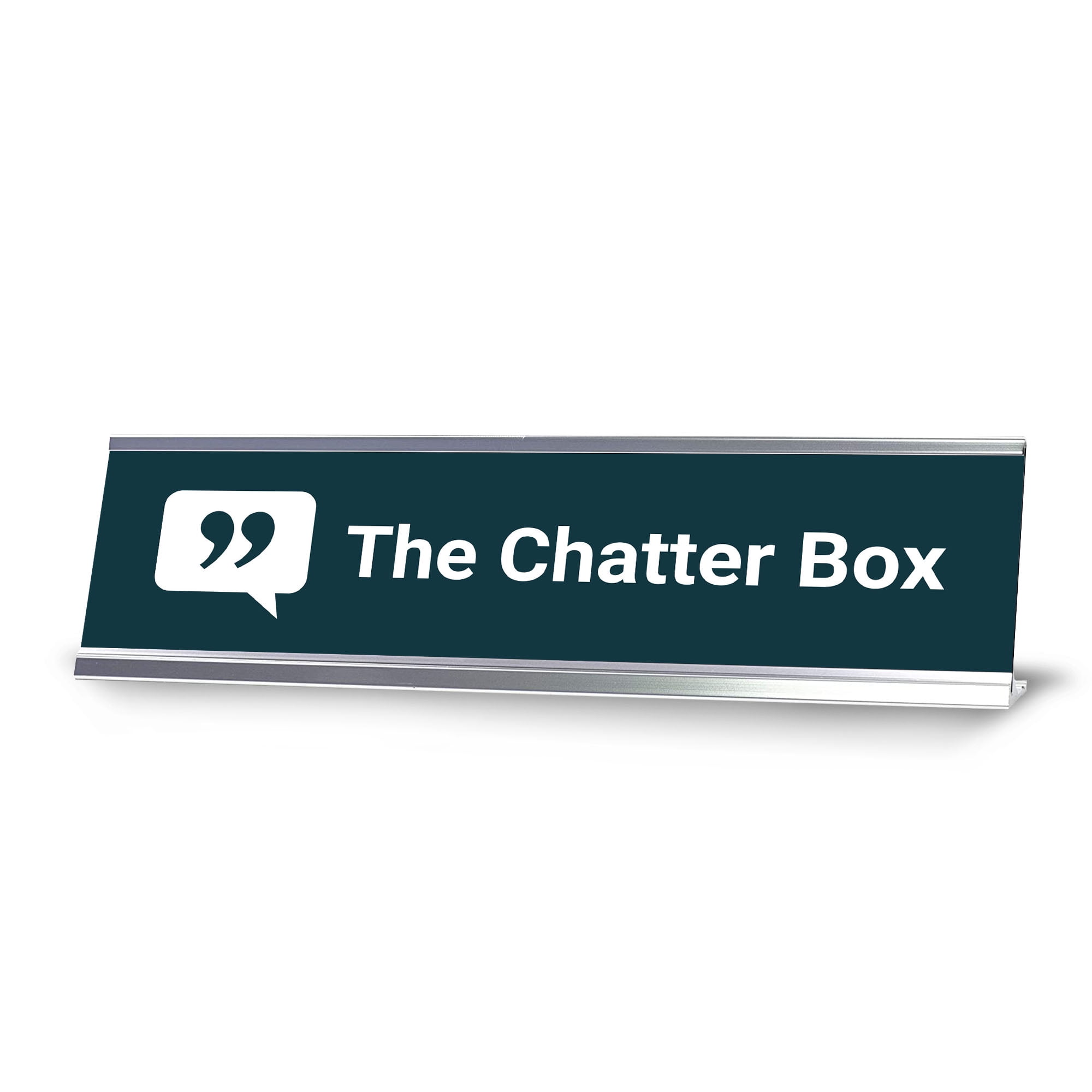 The Chatter Box, Silver Frame Desk Sign (2x8) - Walmart.com