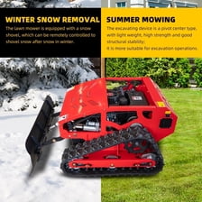 AIWEIYA Crawler Remote Control Lawnmower with Push Shovel Snow Removal ...