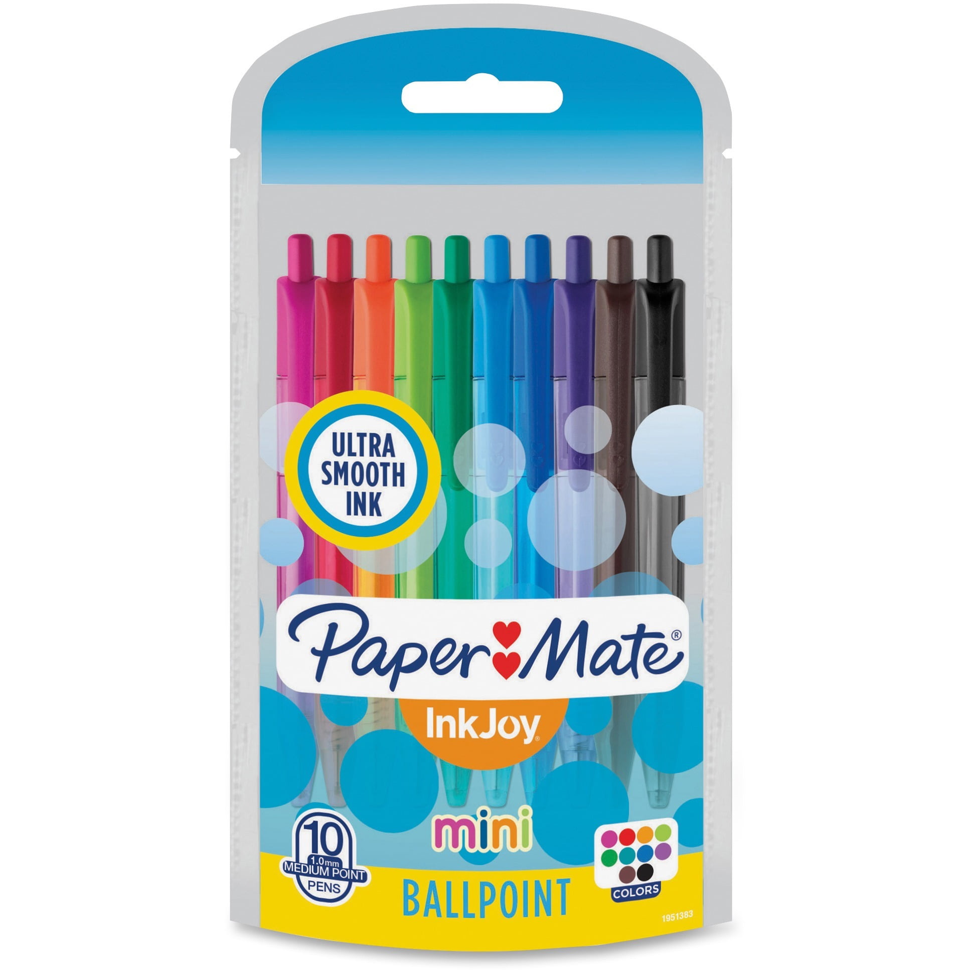 Paper Mate Mini Ballpoint Pens Retract 1.0mm 10/PK Assorted 1951383 ...