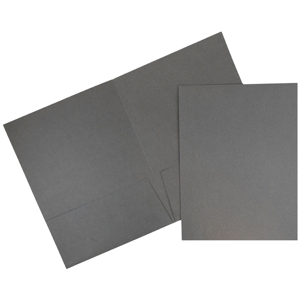 JAM Paper Paper Two Pocket Presentation Folder, Gray Linen, Sold ...