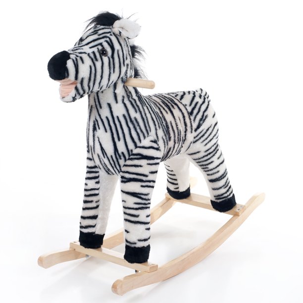 Zebra Plush Rocking Animal Ride On Toy by Happy Trails - Walmart.com