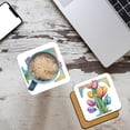3drose, Pretty Tulip Flower Monogram T, Set of 8 Coasters - Cork ...