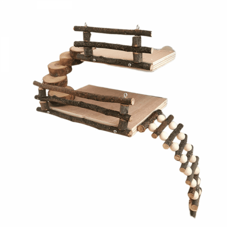 Wooden Hamster Bridge, Small Animals Climbing Ladder Activity Set ...