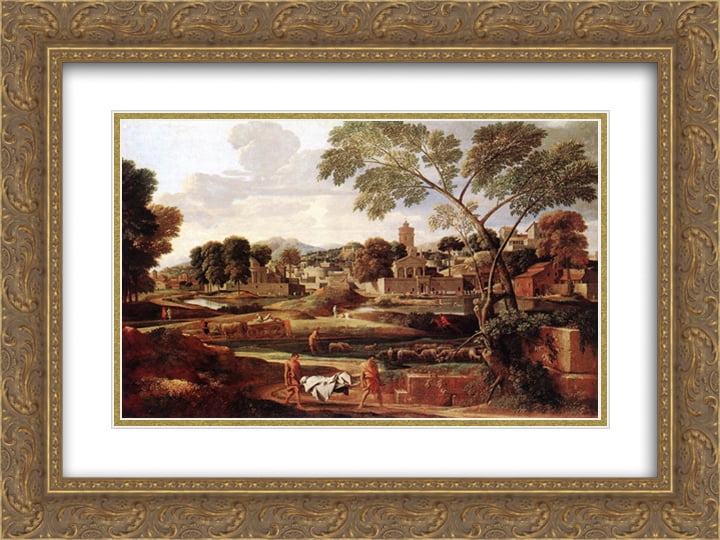 Nicolas Poussin 2x Matted 24x20 Gold Ornate Framed Art Print 'Landscape ...