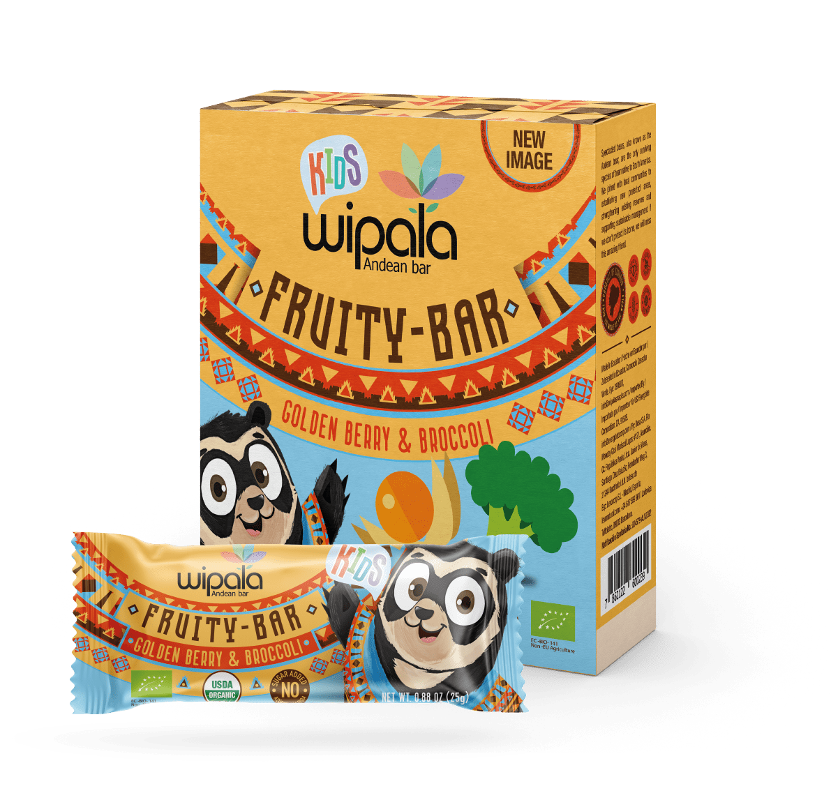 Wipala Kids Golden Berry Broccoli Fruity Bars, Organic, Vegan, Gluten ...