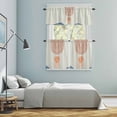 Abstract Art Kitchen Curtains Set for Windows, Sunset Orange Blue Line ...