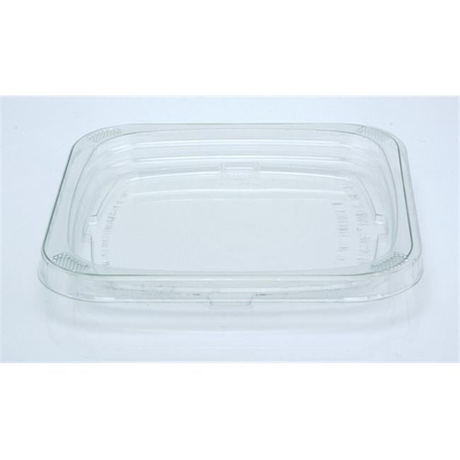 Pactiv Recessed PET Square Container Lid Fits 12, 16, 24, 32 oz. Square ...
