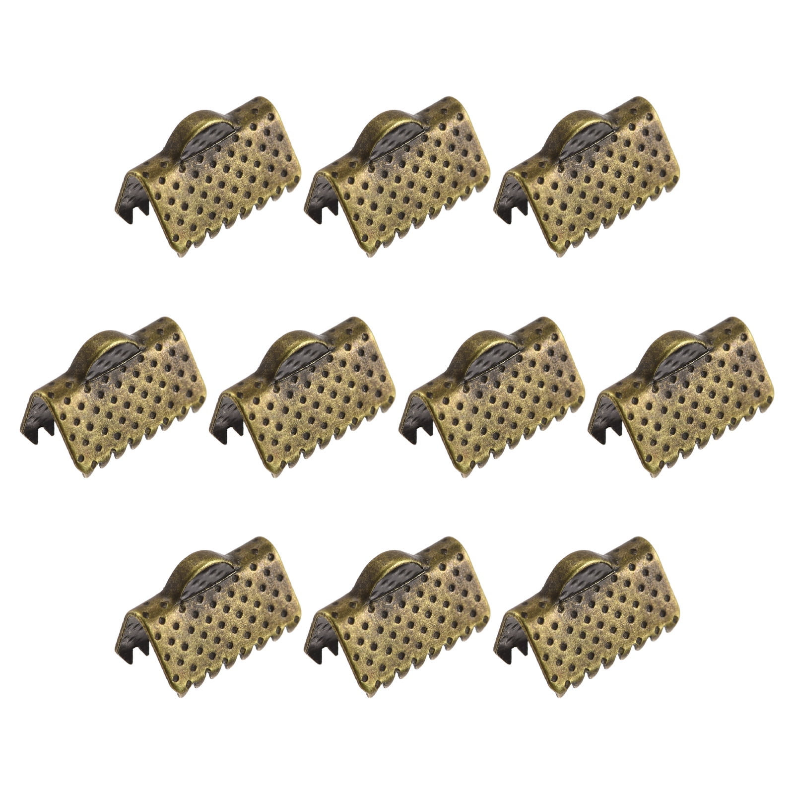 Uxcell Ribbon Crimp Clamp Ends, 10mm Bookmark Pinch Cord End Clasps for ...