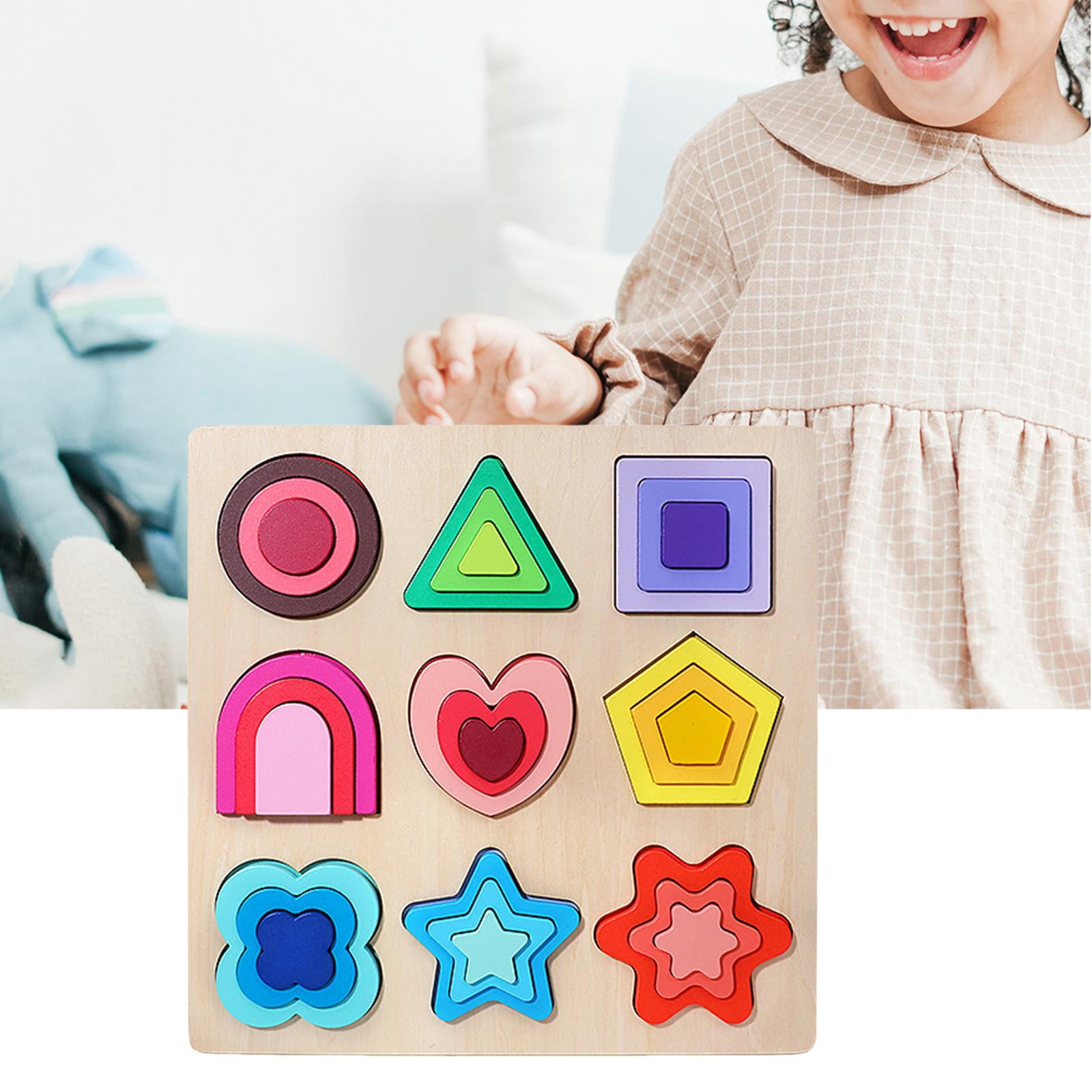 Bloques de Clasificación de Rompecabezas de Forma de Madera Juguetes ...