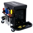 Heavy-Duty Mechanics Roller Seat Black Steel Toolbox on Wheels Multi ...