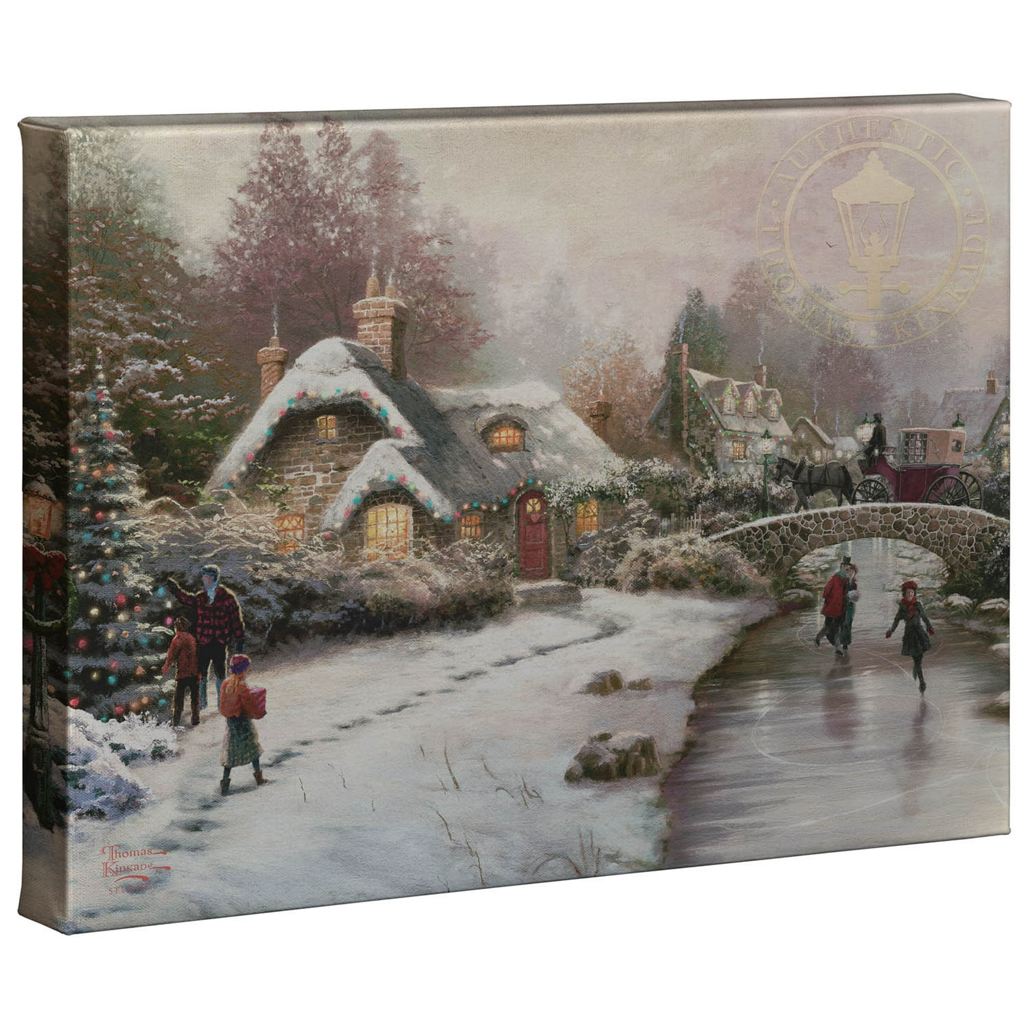 Thomas Kinkade Christmas Village Painting