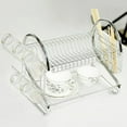kogiio Stainless Steel 2-Tier Dish Drying Rack, Silver, with Drain ...
