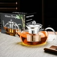 PARACITY Glass Teapot Stovetop 20 OZ/600ml, Tea pot with Removable 18/8 Stainless Steel Infuser ...