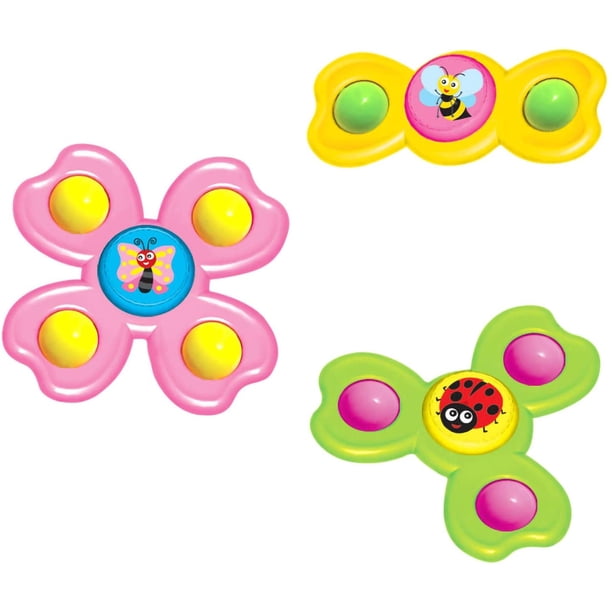 3 PCS Baby Child Spinning Top Toy, Spin Sucker Suction Cup Animal Bath ...