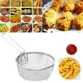 Ksruee Round Deep Fryer Basket Filter Chip Culinary Foldable Basket ...