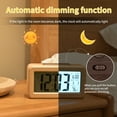 Electime Wooden Digital Alarm Clock with Smart Sensor Night Light, Month, Date, Temperature and ...