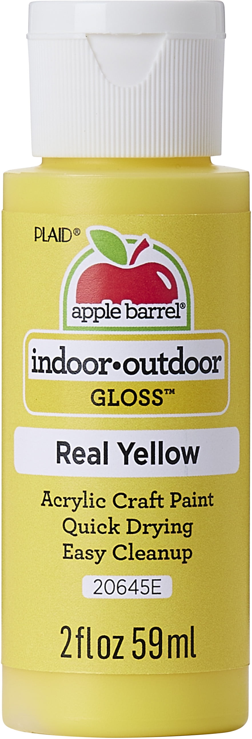 Apple Barrel Acrylic Craft Paint, Gloss Finish, Real Yellow, 2 fl oz ...
