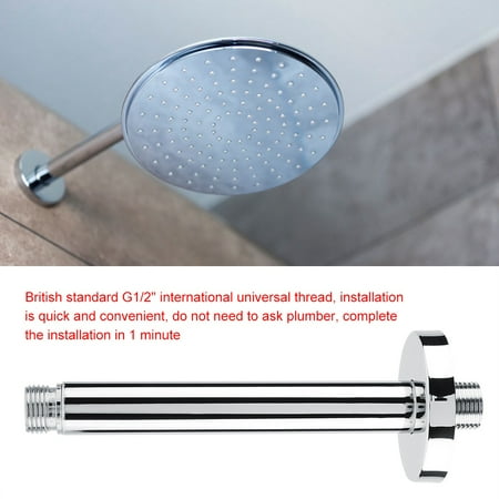 TOPINCN Stainless Steel Round Top Shower Arm Pipe Wall Mount for ...