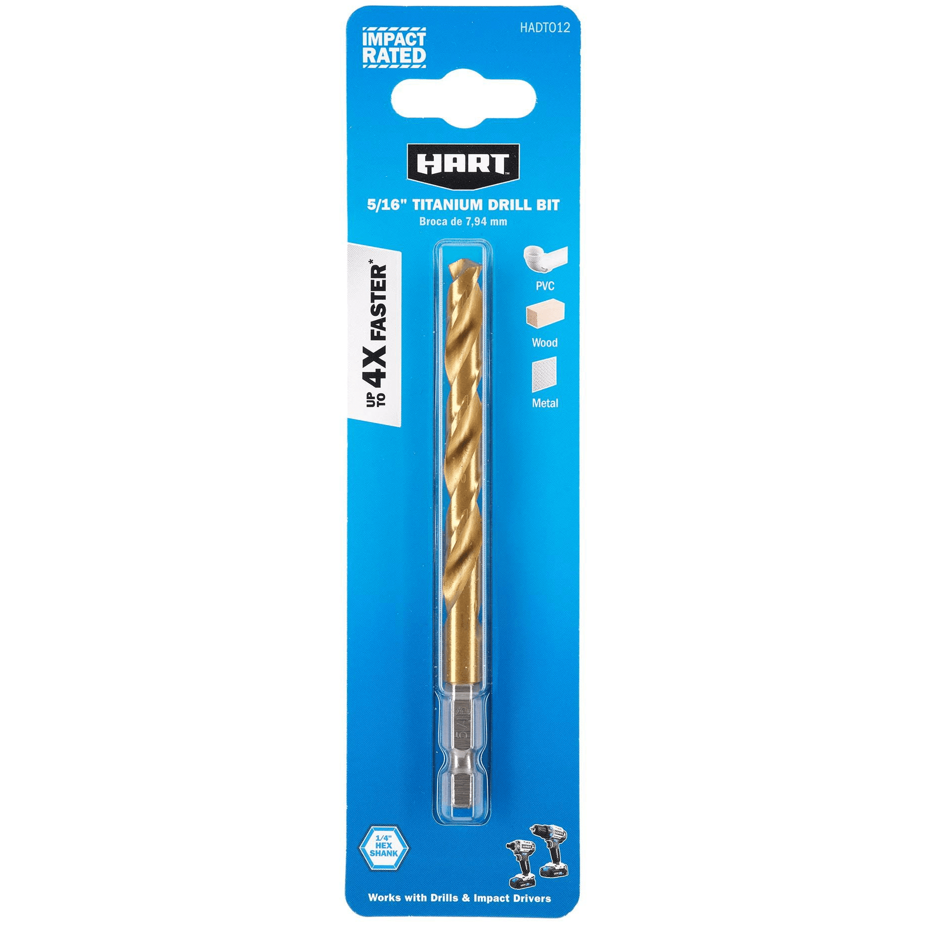 HART 5/16-inch Hex Shank Titanium Drill Bit Set - Walmart.com