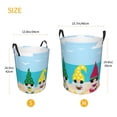 Gukieu Gnomes On The Beach Print Round Dirty Clothes Bag, Waterproof ...