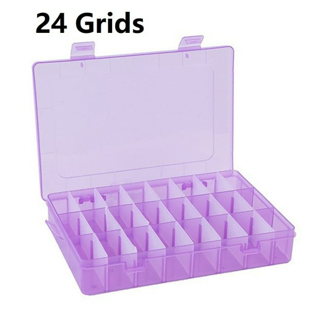 24 Grids Compartment Plastic Storage Box Screw Holder Case Organizer ...