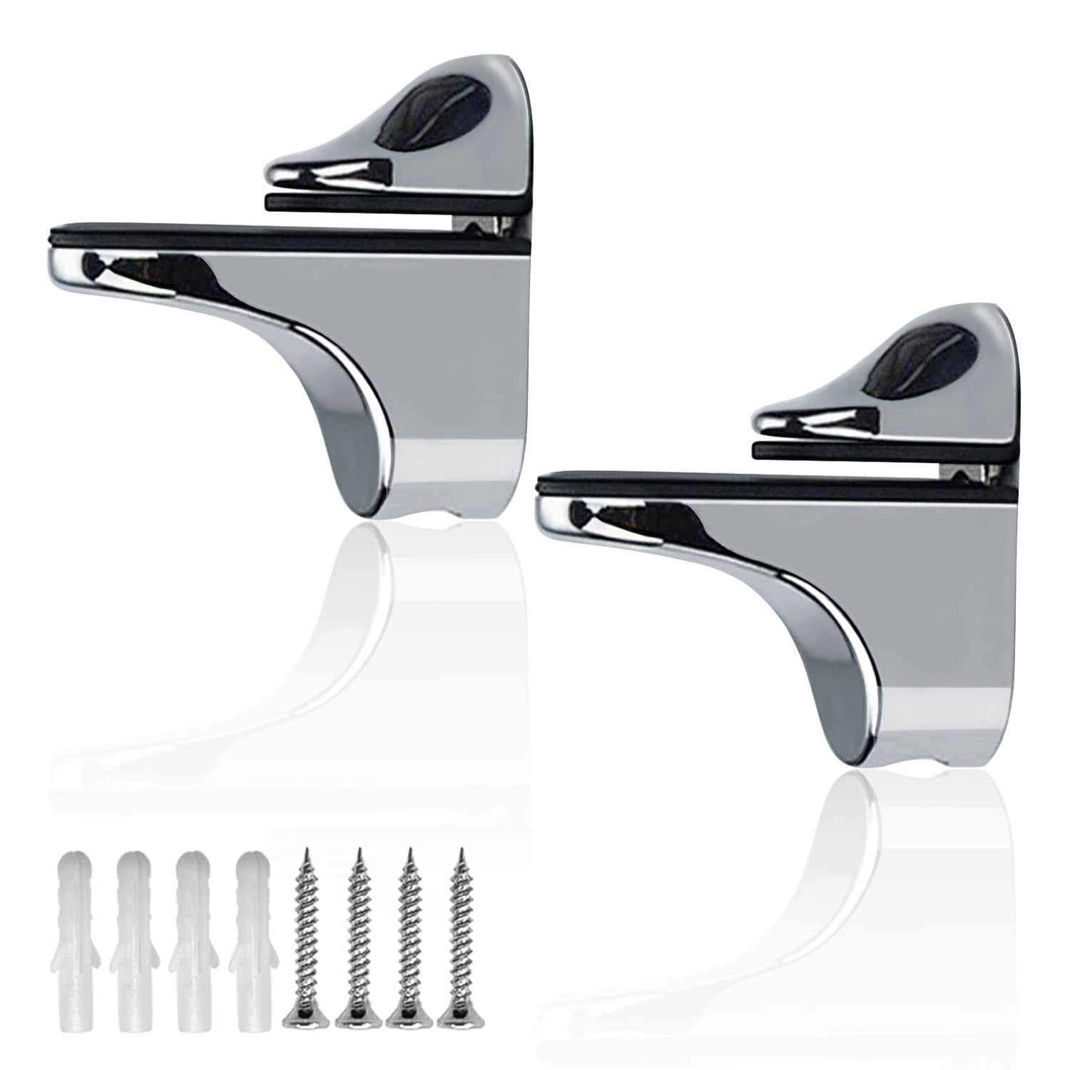 Glass Shelf Bracket, 2 Pcs Adjustable Glass Shelf Bracket, for Wooden ...