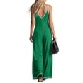 Asgosdo Women Overalls V Neck Sleeveless Button Color Block Wide ...