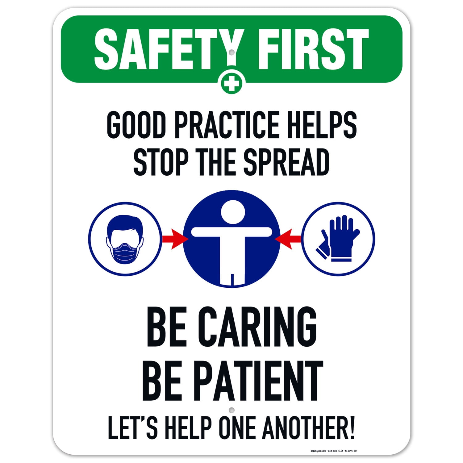 Please Wear Mask Sign, Social Distancing Business Safety First, 24x30 ...