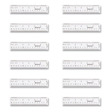 Westcott-2PK Clear Flexible Acrylic Ruler, Standard/Metric, 18" Long ...