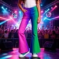 Bainana Gradient Flare Pants For Girls Zipper Button Waisted Wide Leg ...