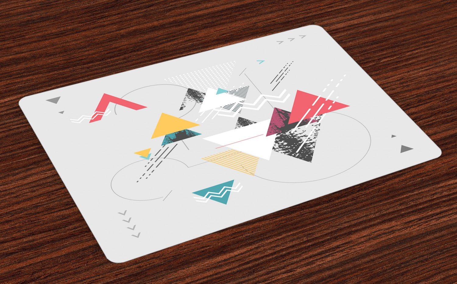 Ambesonne Abstract Place Mats Set of 4, Triangle Geometric, Standard ...