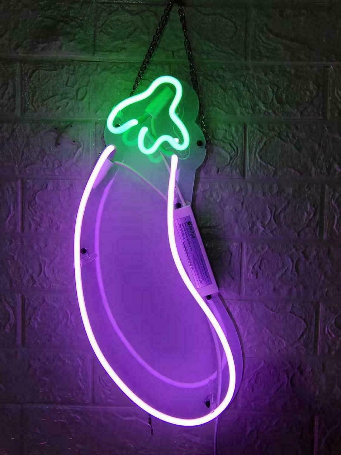 Queen Sense 14" Eggplant Neon Sign Acrylic Man Cave Handmade Neon Light ...