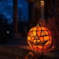 Stijggn Summerween Pumpkin Table Lamp, Handcrafted Retro Tiffany Style ...