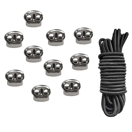 10 Pieces Heavy Duty Metal Bean Cord Lock Clamp Slider for , Elastic ...