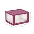 IRIS USA, 14.5QT Plastic Storage Modular Stacking Drawer - Plum ...