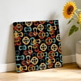 Colored Rings Canvas Wall Art for Living Room, Abstract Retro Colorful ...