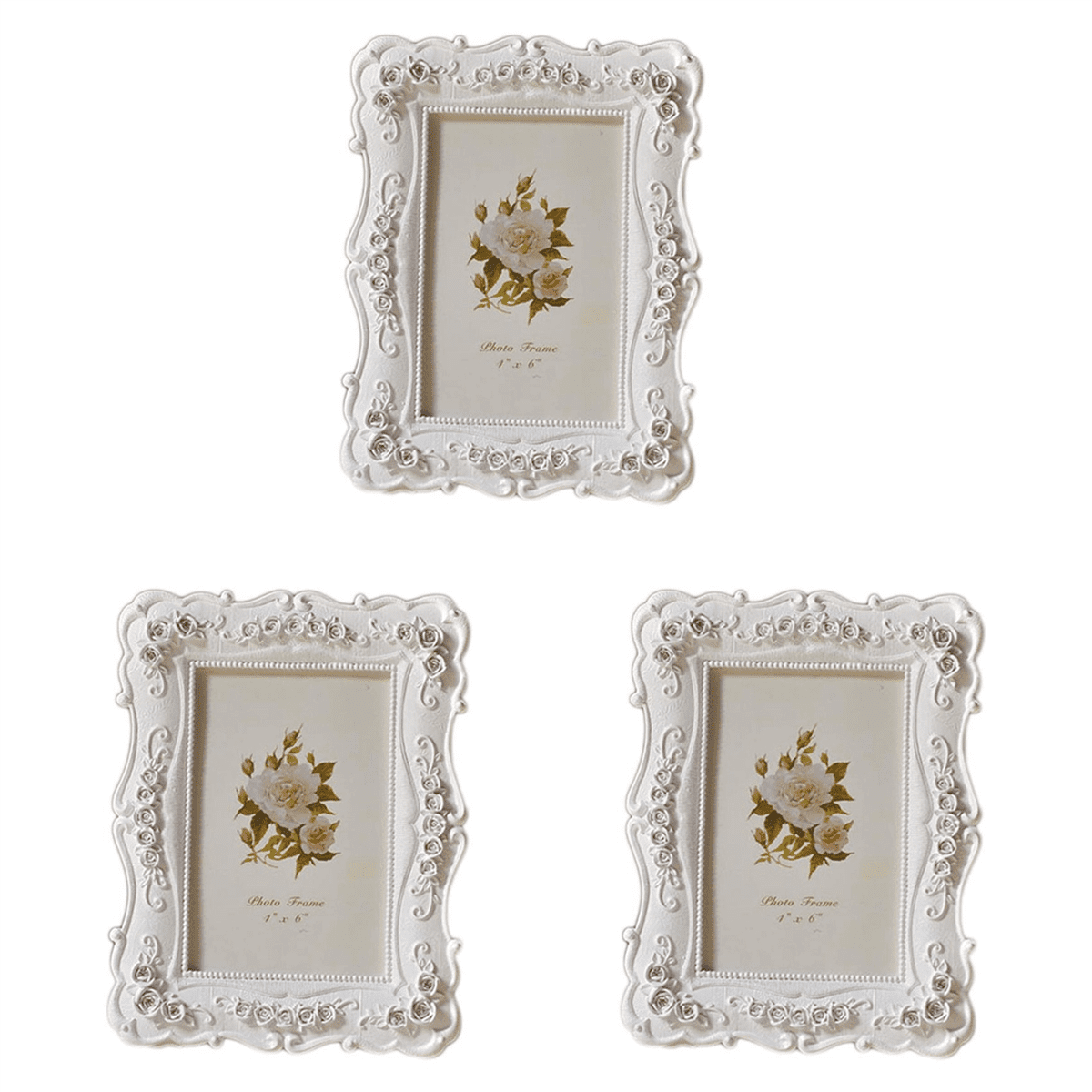 Click here for Unbranded 3pcs 6 Inch Retro White Photo Frame Phot... prices