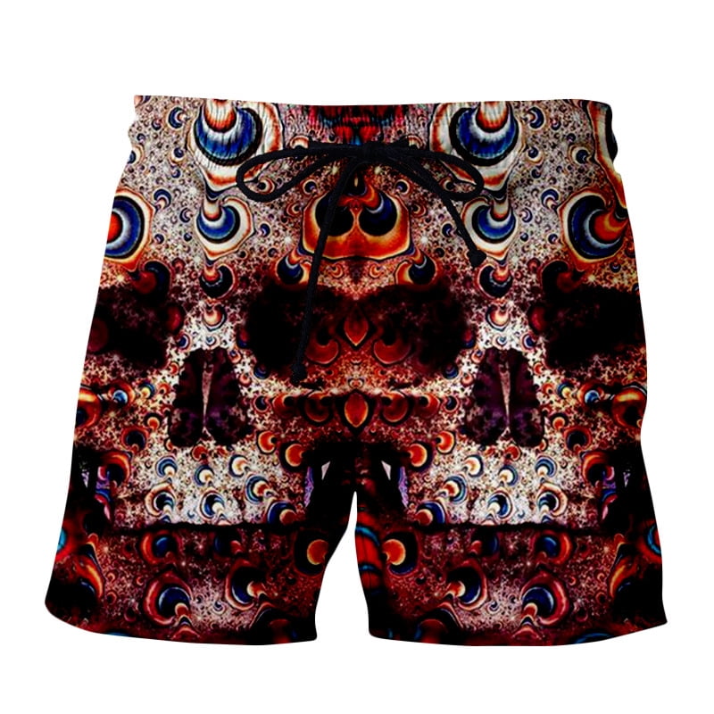 3D Printed Skeleton Skull Men's Beach Board Short Quick Dry Swim Trunks ...