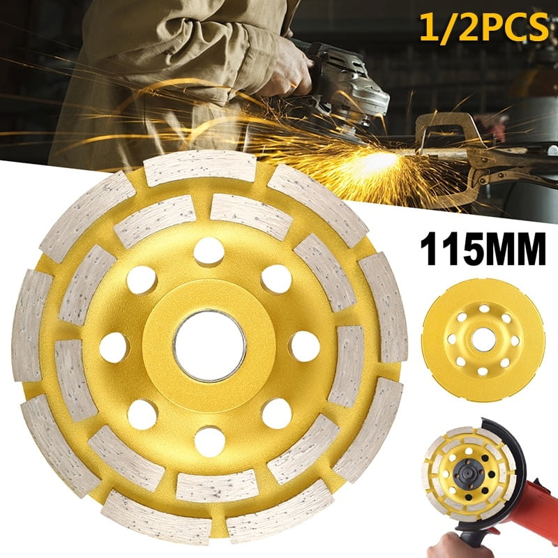 1/2PCS 115mm Double Row Diamond Segment Grinding Cup Wheel Disc for ...