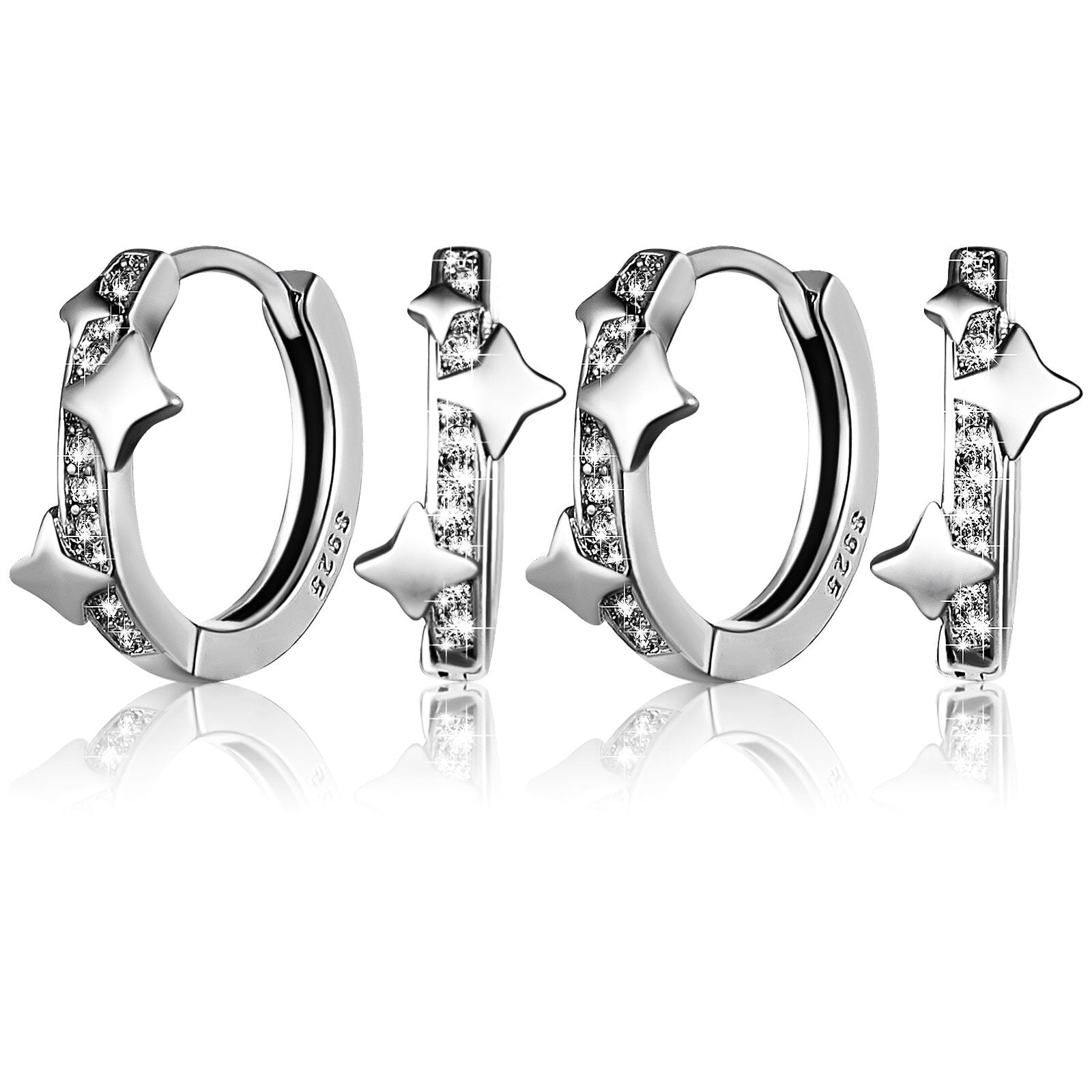 Click here for Har Adhesive 2 Pairs Simple Earrings Star Earrings... prices