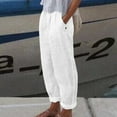 ANINEO Women's Casual Pants Side Button Fashion Pants Loose Elastic ...
